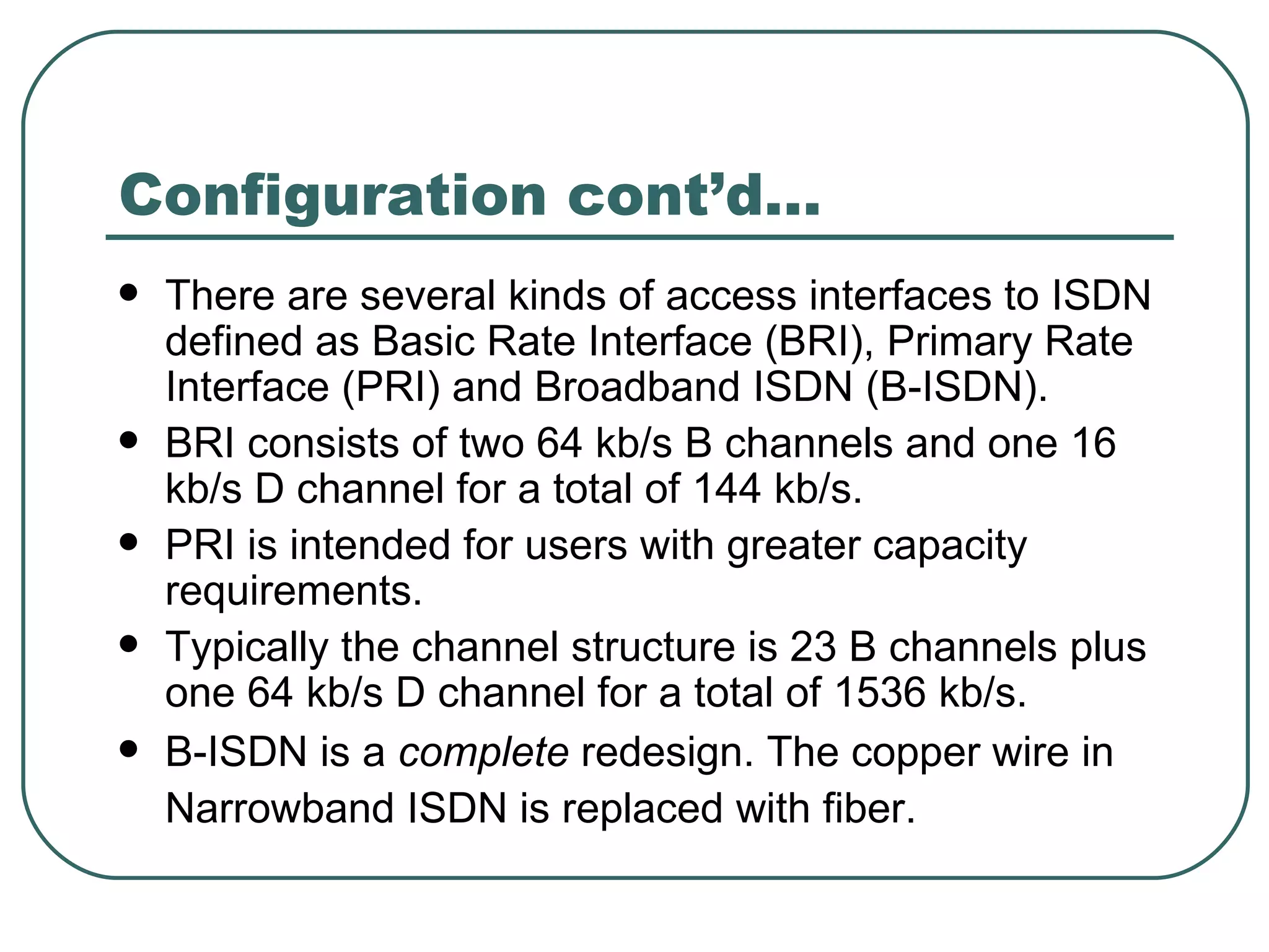 Integrated services digital network (isdn) | PPT