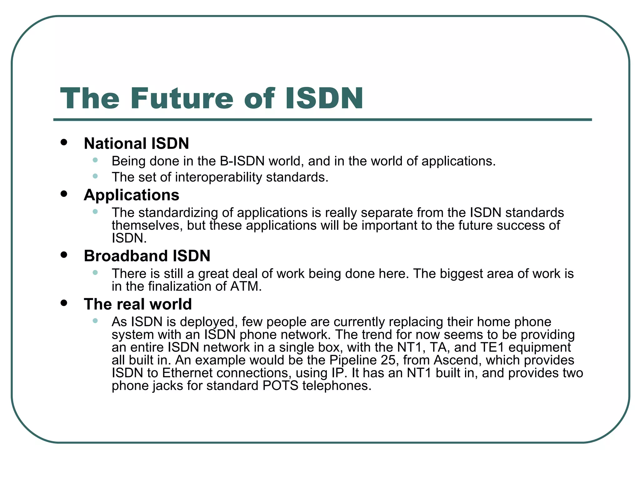 Integrated services digital network (isdn) | PPT
