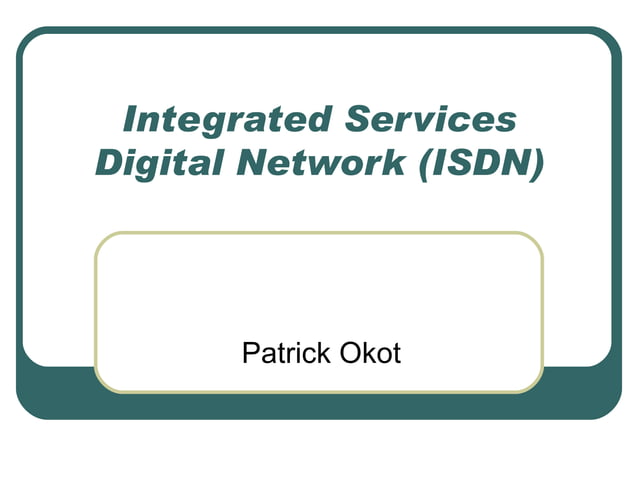 Integrated services digital network (isdn) | PPT | Computer Networking | Computing