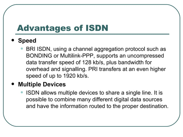 Integrated services digital network (isdn) | PPT | Computer Networking | Computing