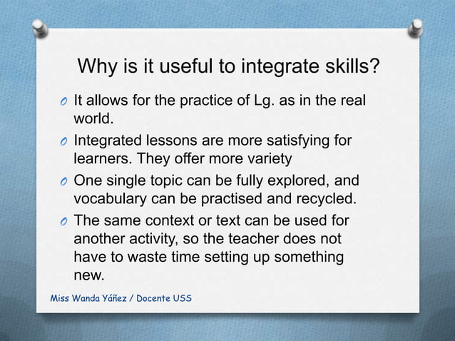 Integrated skills | PPT | Education