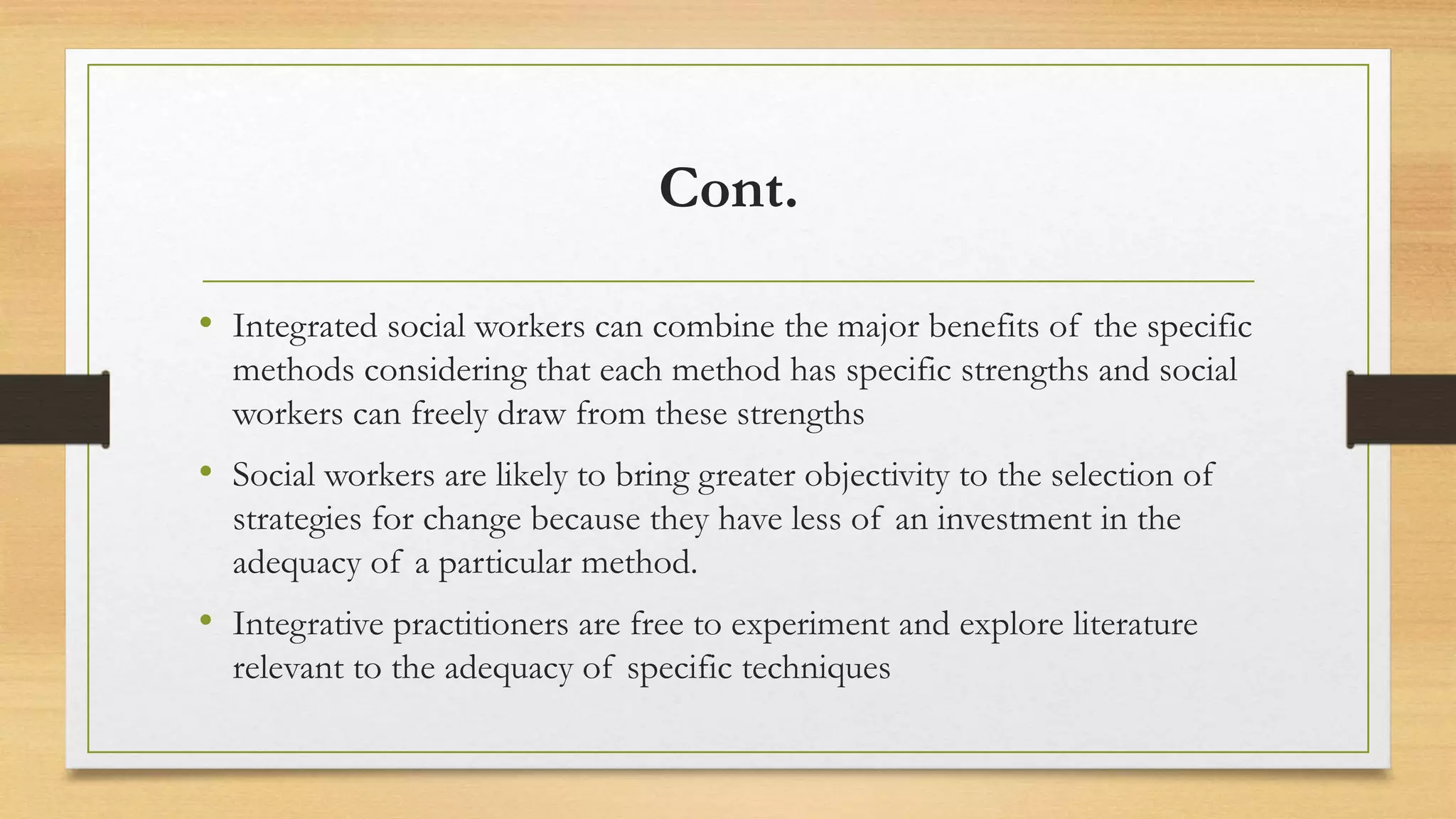 Integrated Social Work Methods Pptx