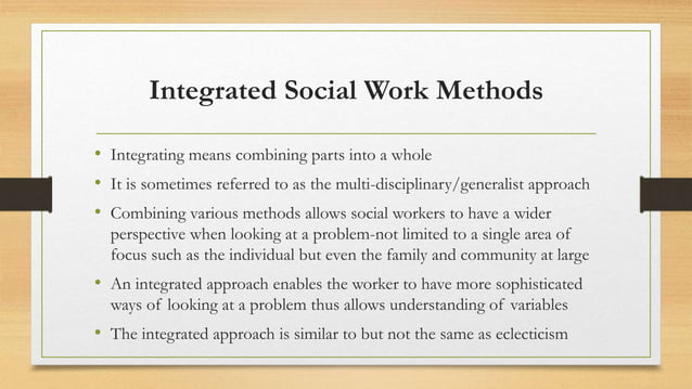 Integrated social work methods.pptx | Physical Therapy | Wellness