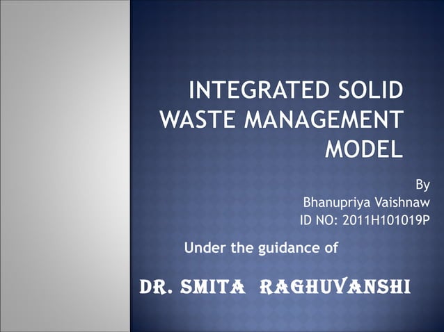 Integrated solid waste management model | PPT