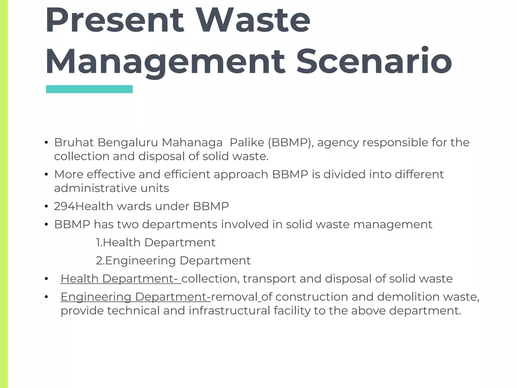 Integrated solid waste managemet of bangalore | PPTX