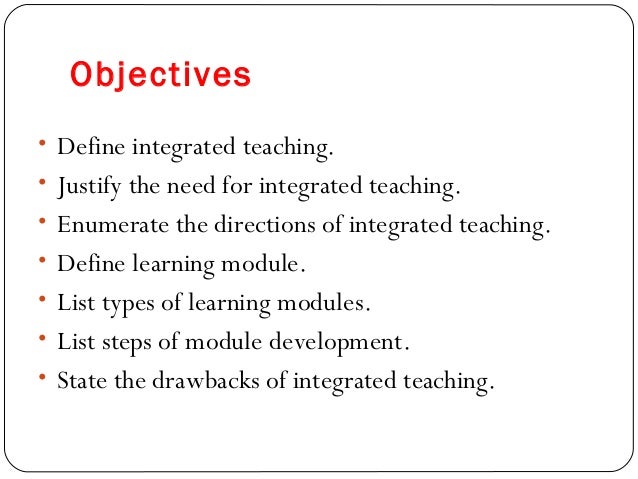 Integrated teaching