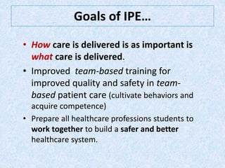 Integrated teaching and inter professional education for effective ...