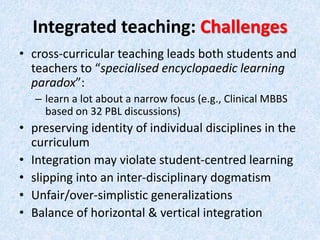 Integrated teaching and inter professional education for effective ...