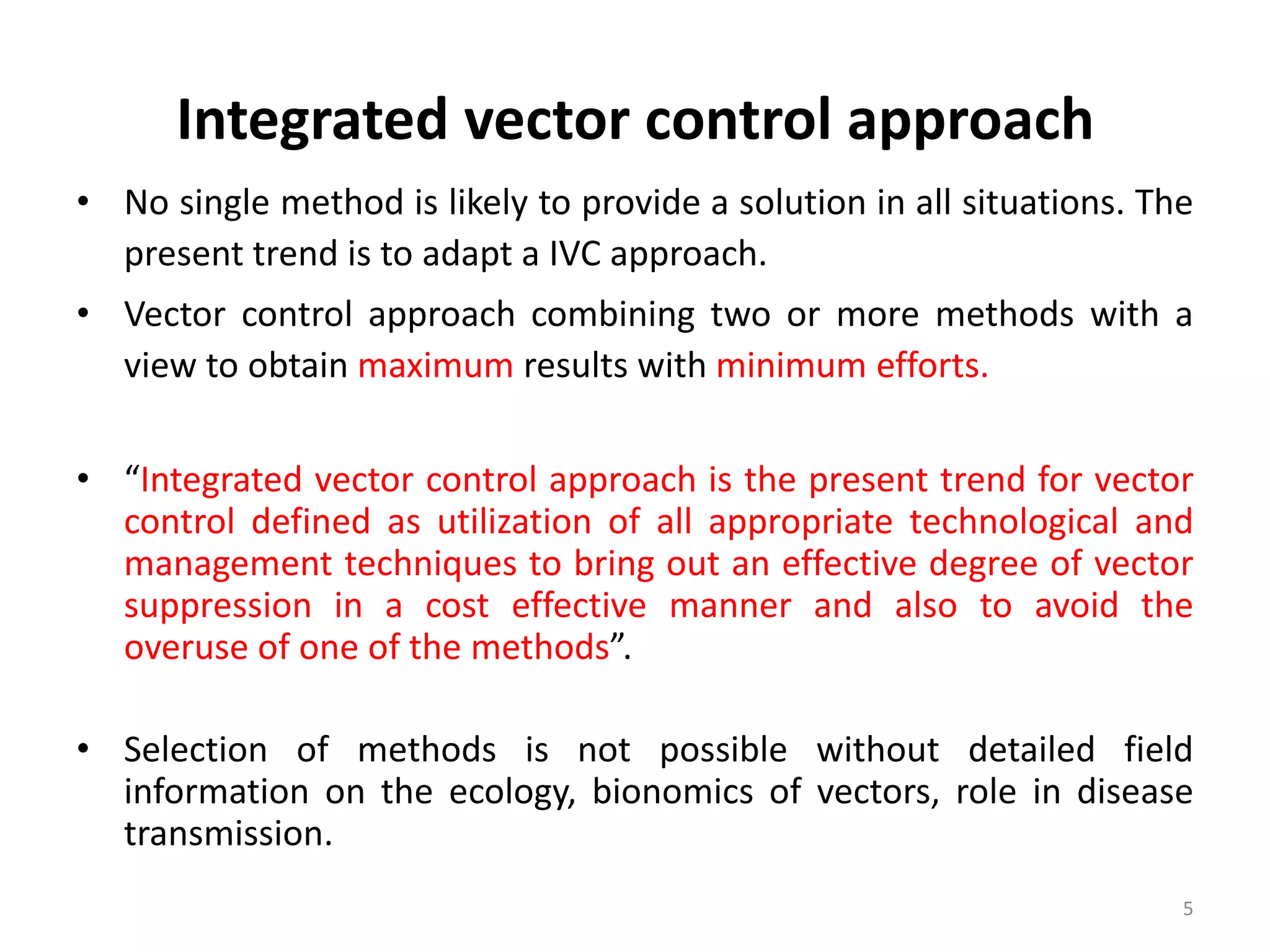 Integrated vector control approach Dr Kulrajat Bhasin. | PPTX
