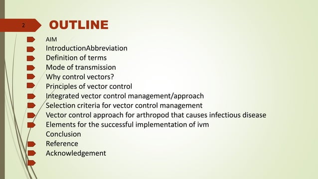 INTEGRATED VECTOR MANAGEMENT ………...pptx | Diseases and Conditions ...