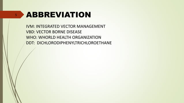 INTEGRATED VECTOR MANAGEMENT ………...pptx | Diseases and Conditions ...