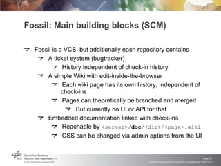 Integrated version control with Fossil SCM | PPT | Computing | Technology & Computing