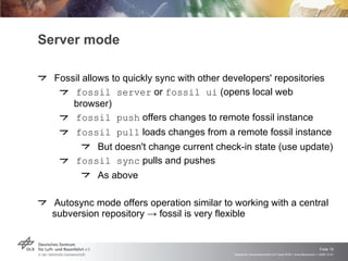 Integrated version control with Fossil SCM | PPT | Computing | Technology & Computing
