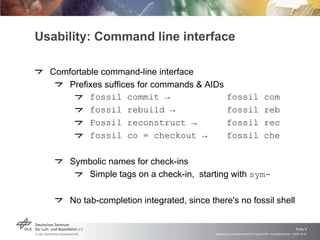 Integrated version control with Fossil SCM | PPT | Computing | Technology & Computing