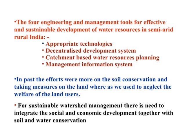 Integrated watershed management | PPT | Agriculture | Industries