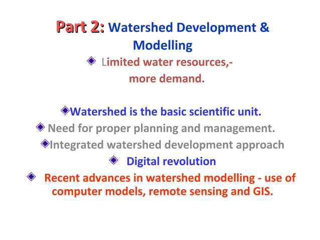 Integrated watershed management | PPT | Agriculture | Industries