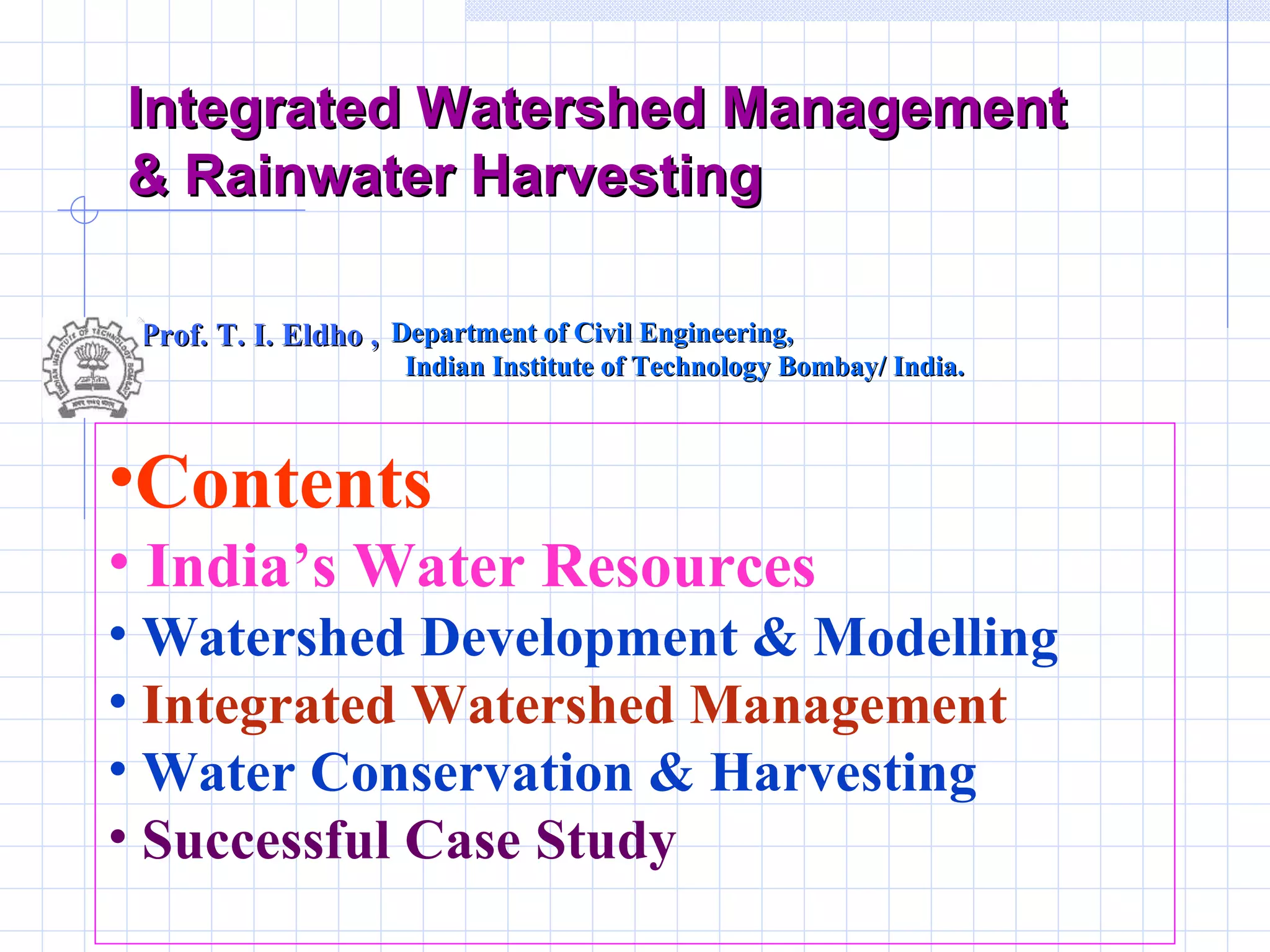 Integrated watershed managment | PPT