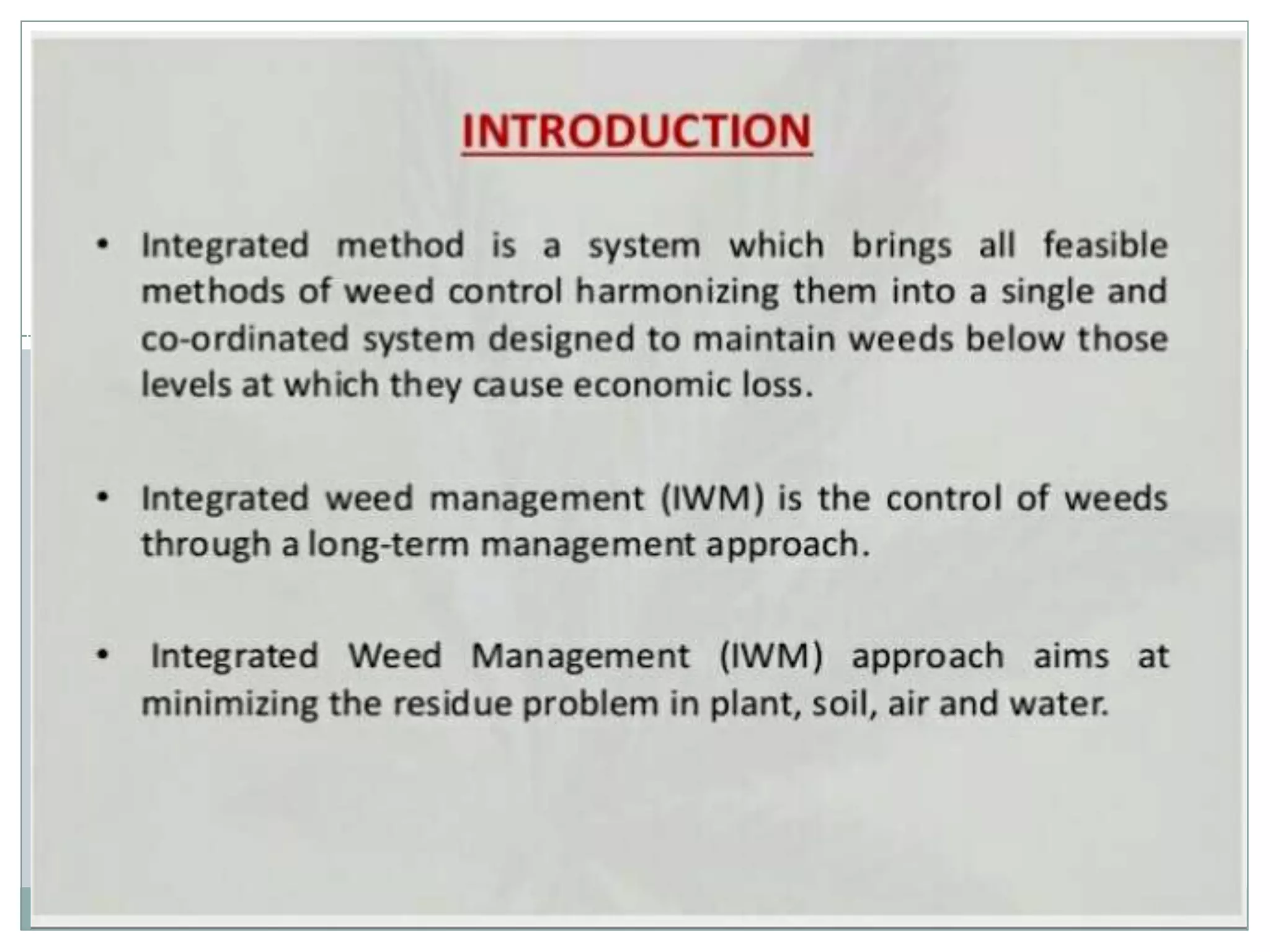 Integrated weed management in crops. | PPTX