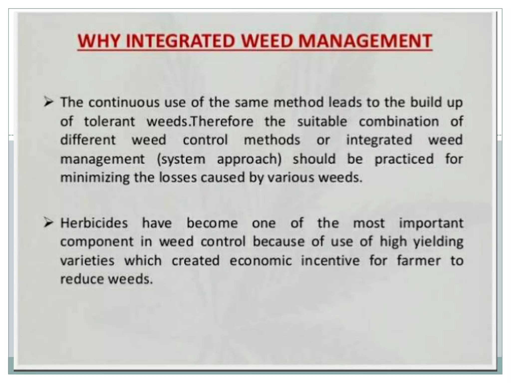 Integrated weed management in crops. | PPTX