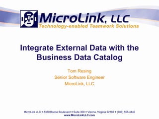 Integrate External Data With The Business Data Catalog | PPT