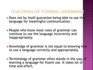 Presentation on Integrated Grammar Teaching | PPT