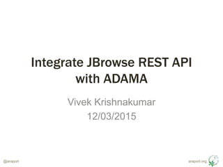 Integrate JBrowse REST API Framework with Adama Federation Architecture | PPT