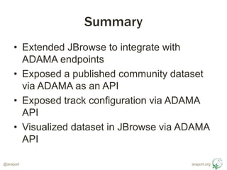 Integrate JBrowse REST API Framework with Adama Federation Architecture | PPT
