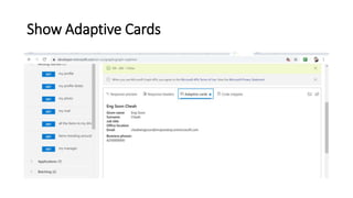 Integrate Microsoft Graph with Azure Bot Services | PPTX