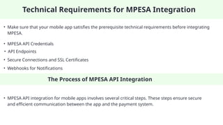 Steps for Integrate MPESA API In Mobile App Development | PPT