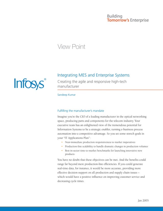 Infosys - Enterprise System Integration Software | White Paper | PDF