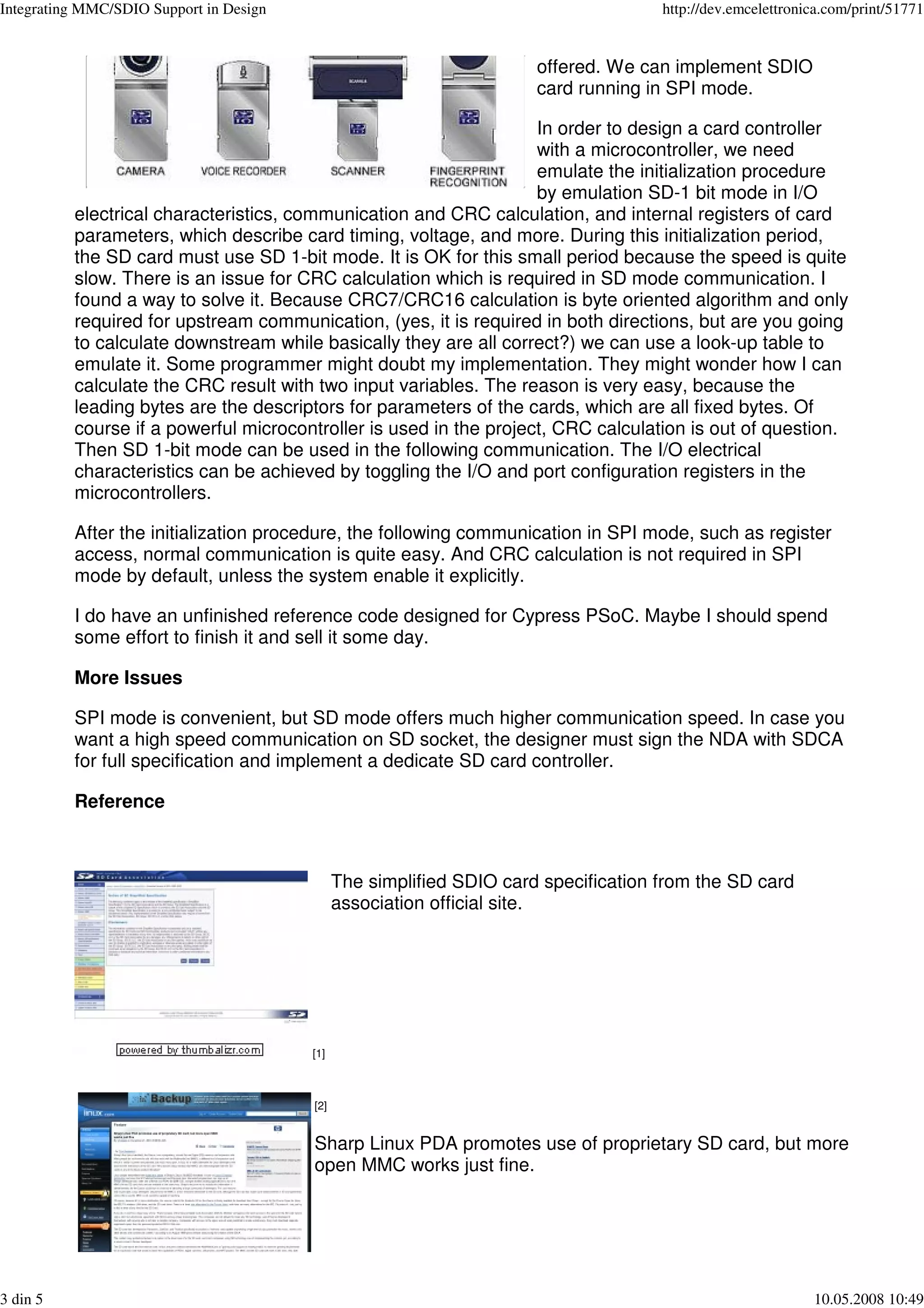 Integrating MMC/SDIO Support In Design | PDF | Computing | Technology ...
