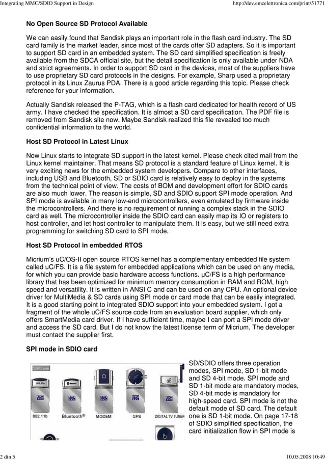 Integrating MMC/SDIO Support In Design | PDF | Computing | Technology ...