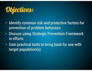 SPF'ing Your Prevention Programs for Problem Gambling | PDF