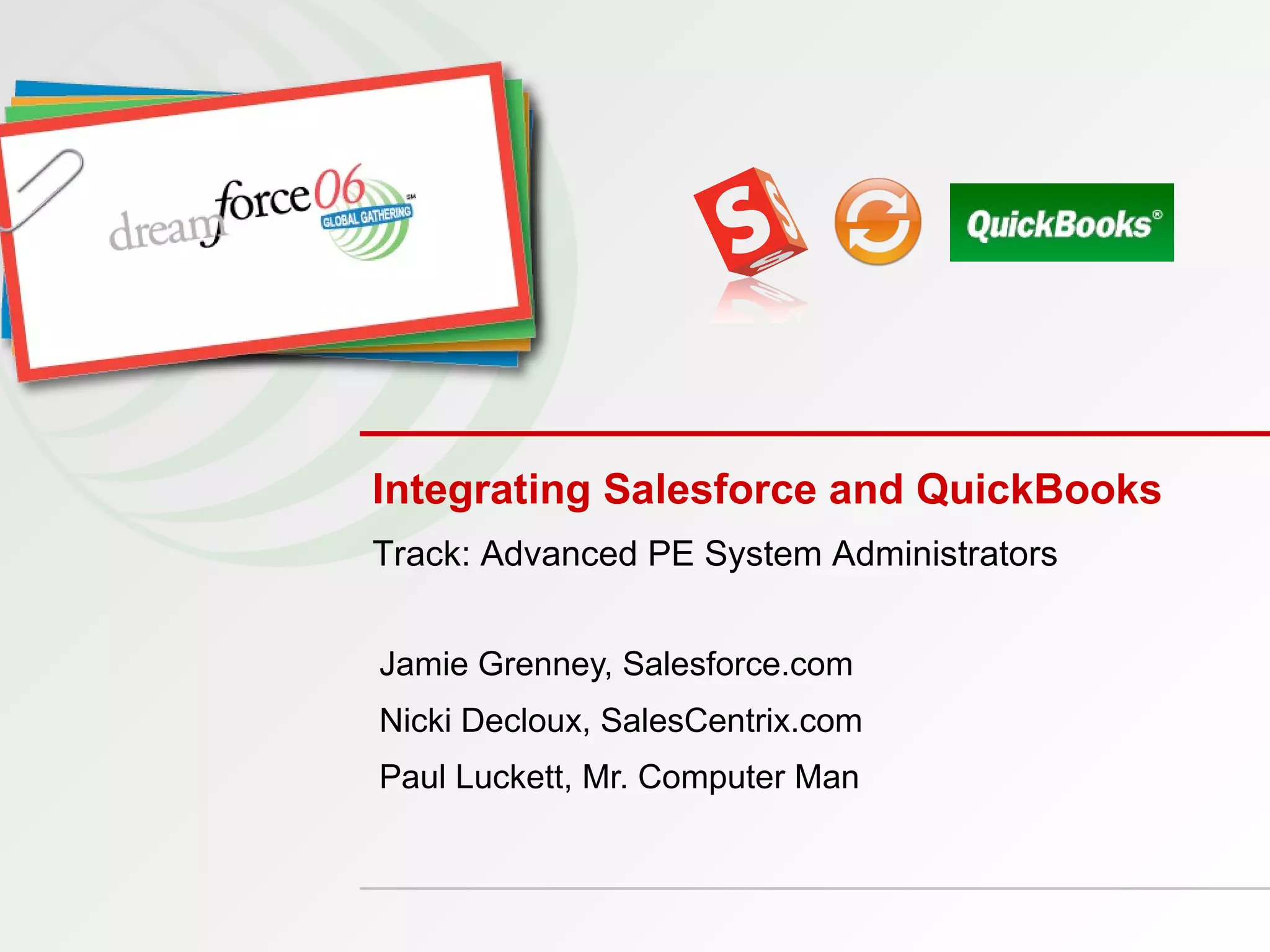 Integrating Salesforce and QuickBooks | PPT