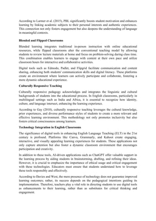 Integrating 21st Century Skills in English Language Teaching ...