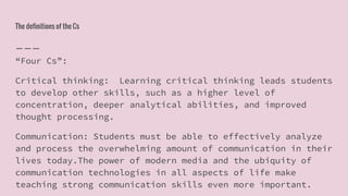 Integrating 4 cs into teaching | PPTX