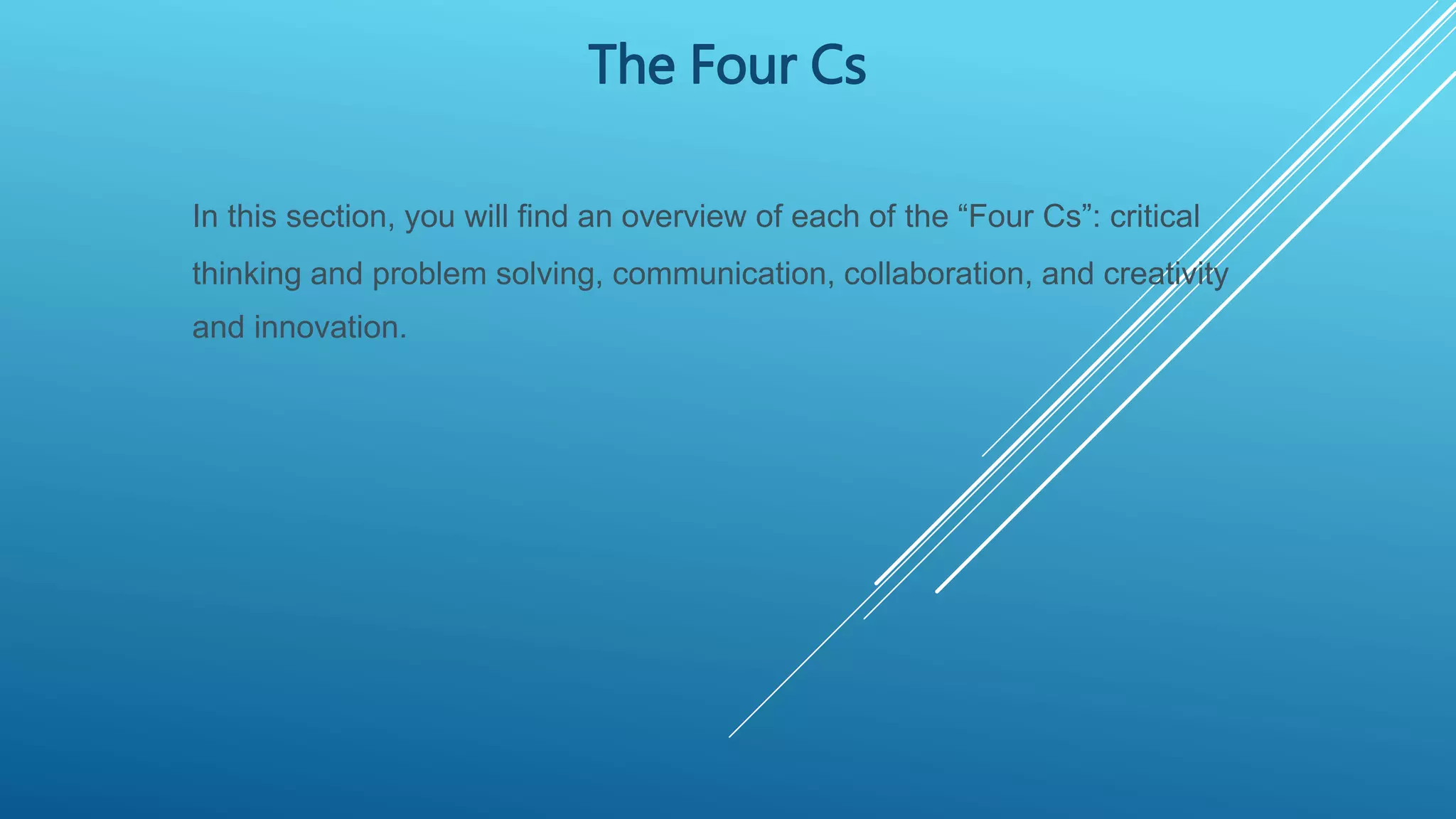 Integrating 4 cs into teaching | PPTX