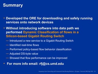 Integrating Active Networking and Commercial-Grade Routing Platforms | PPT | Programming ...