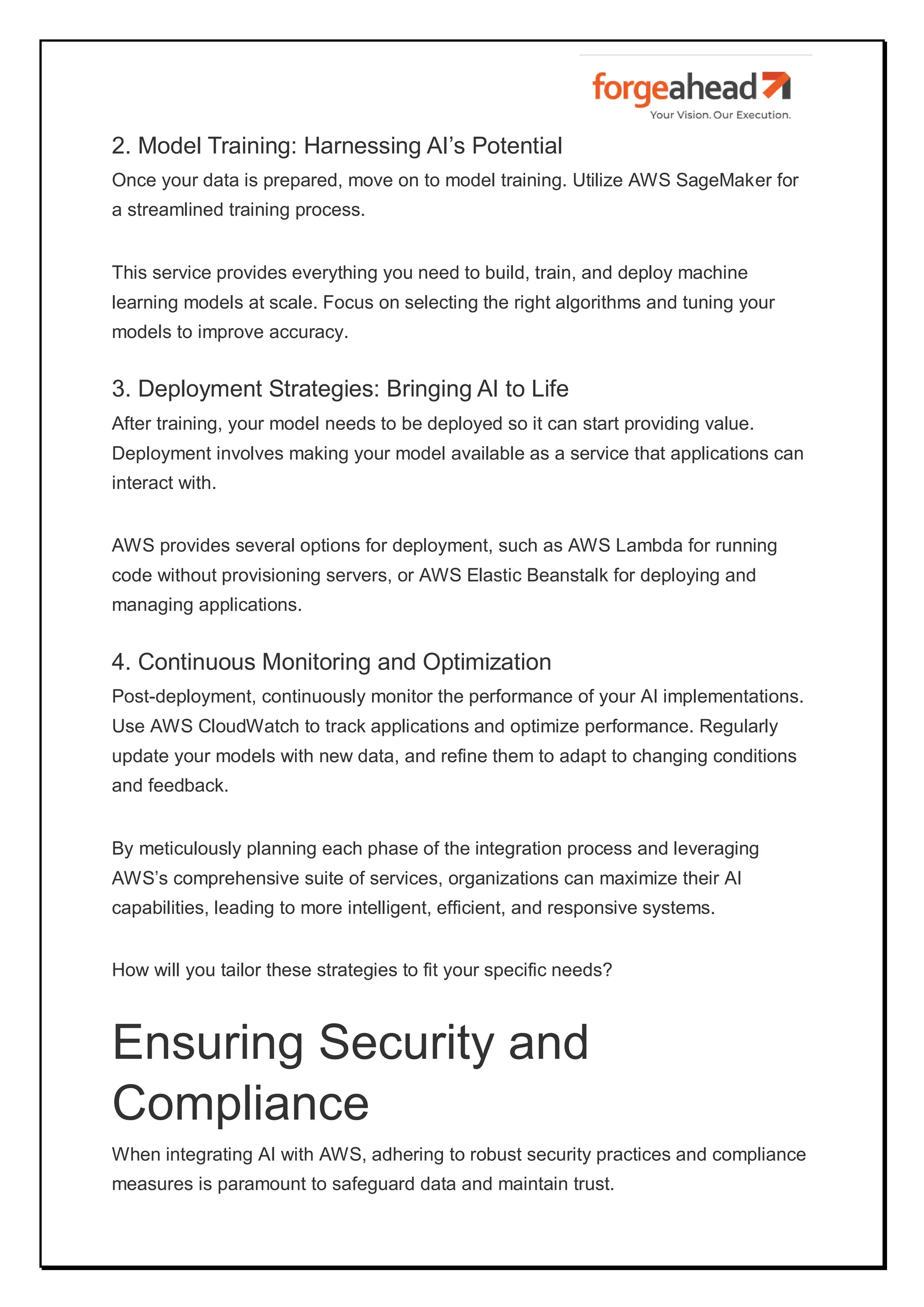 Unlocking Innovation: Integrating AI With AWS - Your Comprehensive ... Unlocking Innovation: Integrating AI With AWS - Your Comprehensive ...