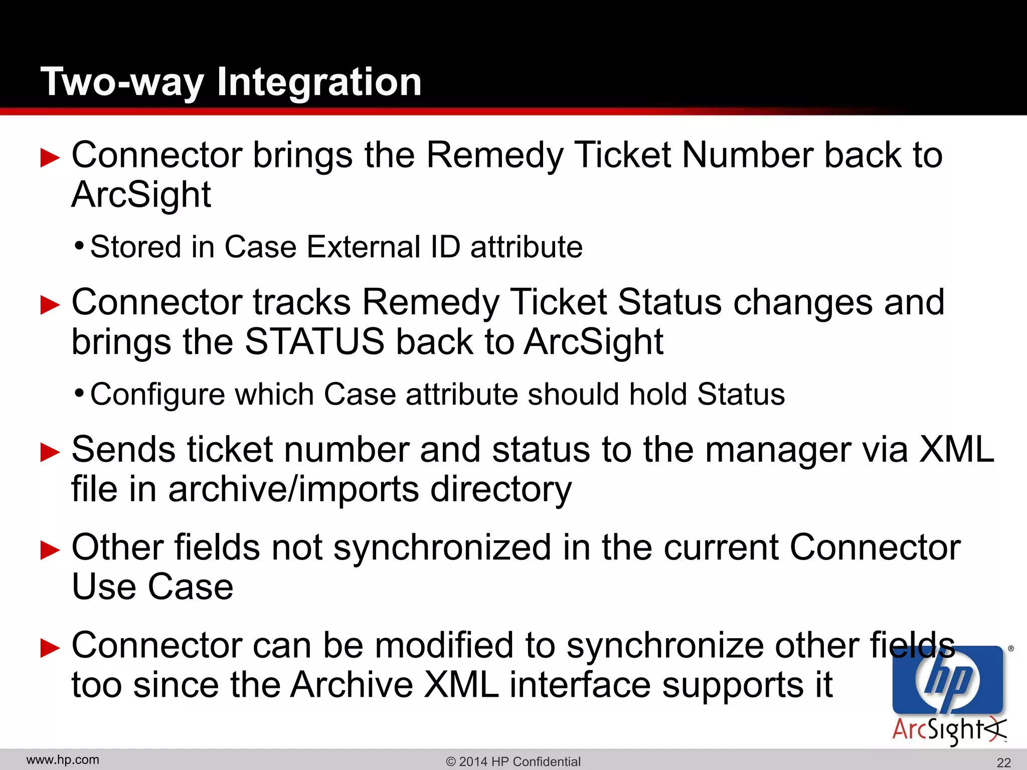 Integrating ArcSight with Enterprise Ticketing Systems.ppt