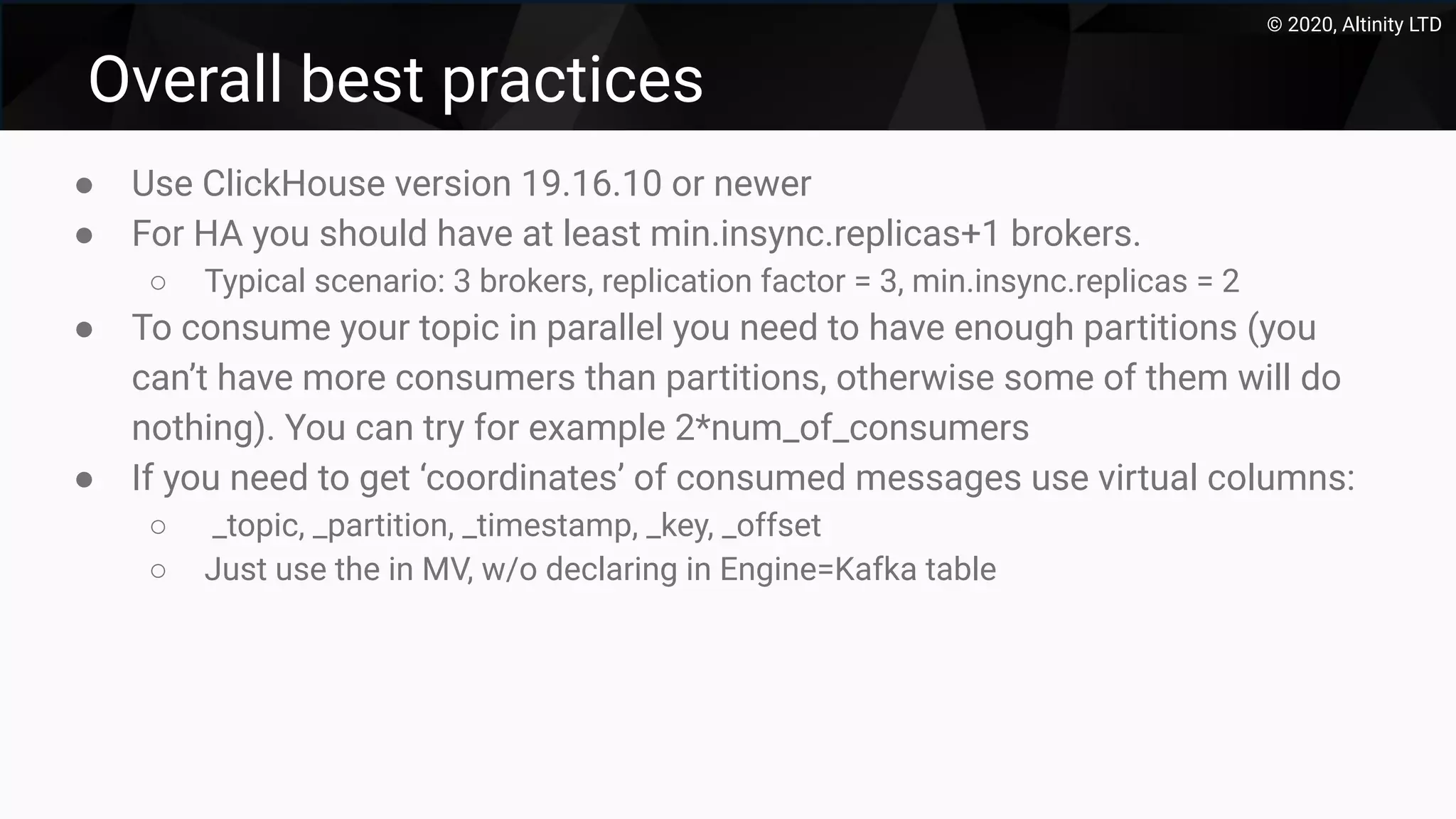 Fast Insight From Fast Data Integrating Clickhouse And Apache Kafka Ppt 3529