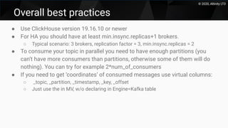 Fast Insight from Fast Data: Integrating ClickHouse and Apache Kafka | PPT