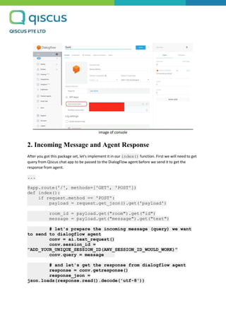 Integrating dialog flow (api.ai) into qiscus sdk chat application | PDF | Email | Internet