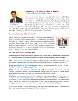 Integrating DLP and the 4 W's is a Must by Uzi Yair - CEO, GTB ...