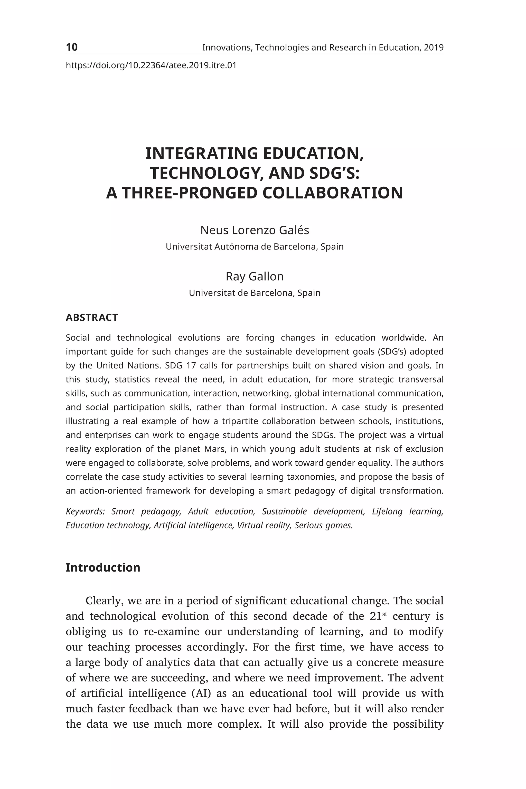Integrating Education Technology and SDGs | PDF