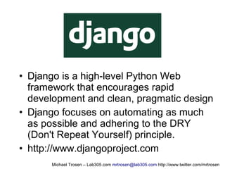 Lab305 Django Facebook Connect Integration Example | PPT