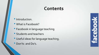 Integrating facebook into language teaching | PPT