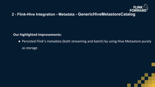 Integrating Flink with Hive - Flink Forward SF 2019 | PPT