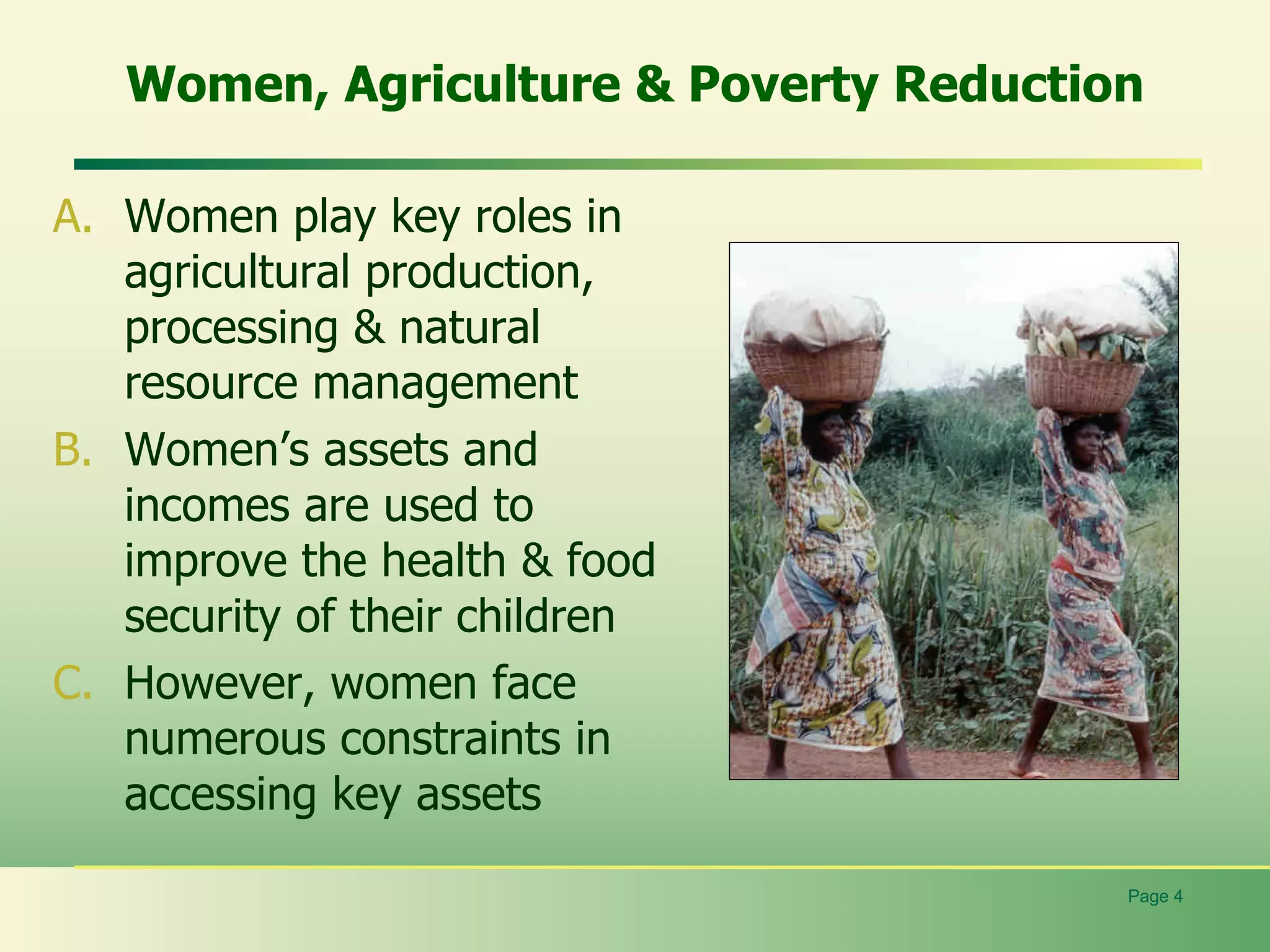 Integrating Gender In Agricultural Programs | PPT