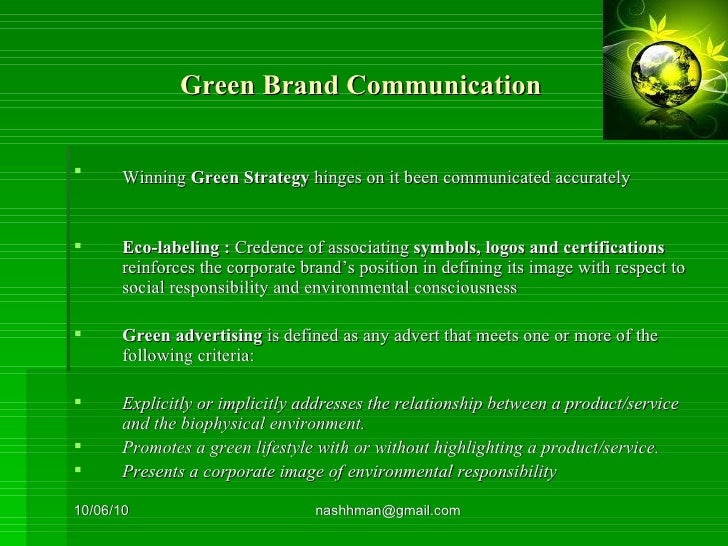 Integrating Green Marketing Communications Am